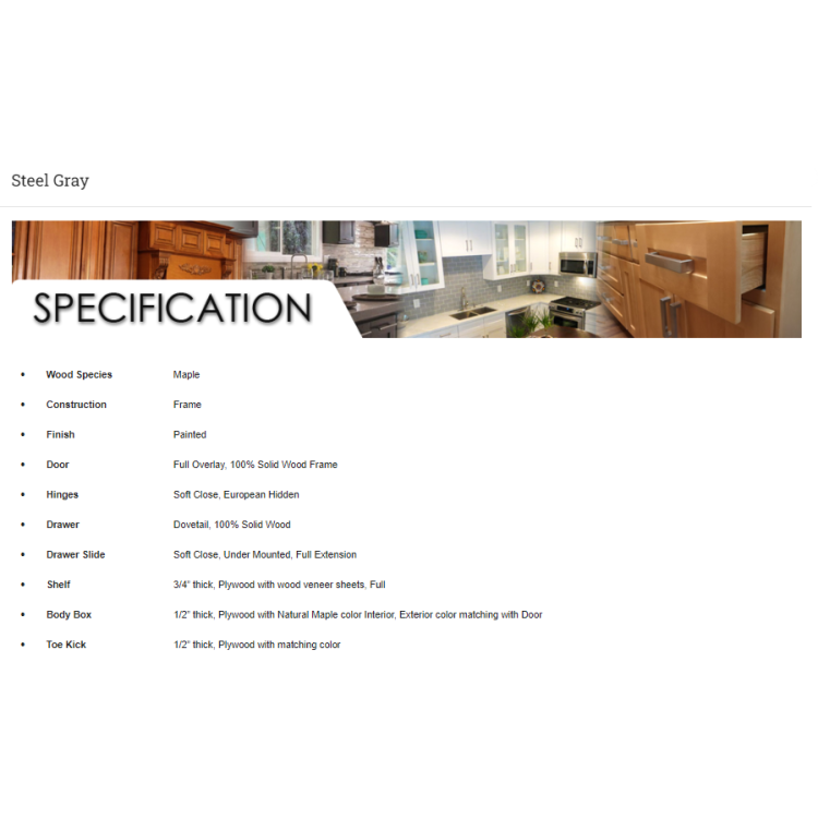 Steel Grey | Grey Shaker Kitchen Cabinets | Shop Online RTA Kitchen ...